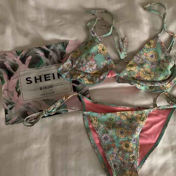 SHEIN | Swim | Shein Pastel Floral Bikini Size Small | Poshmark